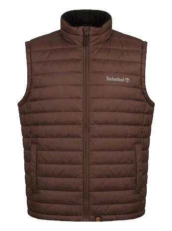 Timberland Chocolate Nylon Quilted Vest - Brown