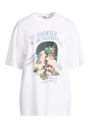 MSGM Printed Cotton T-shirt - White
