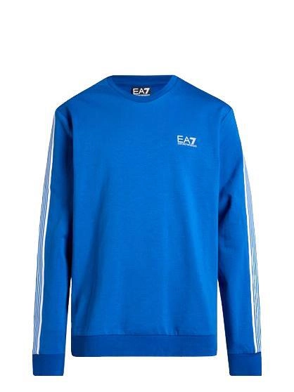 EA7 Crewneck Sweatshirt With Side Stripes - Blue