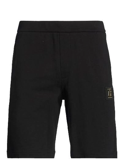 Armani Exchange Cotton French Terry High Waisted Bermuda Shorts - Black