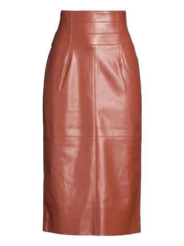 MANILA GRACE Midi Pencil Skirt - Brown