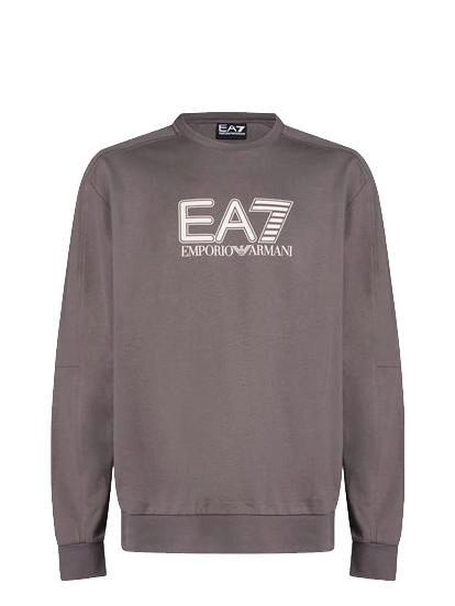 EA7 Emporio Armani Crewneck Sweatshirt With Logo Print - Grey