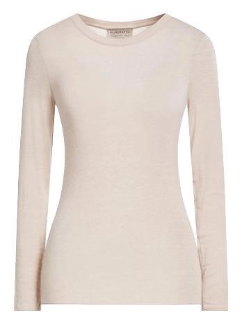 PUROTATTO Modal Cashmere Blend Long Sleeve Tee - Grey