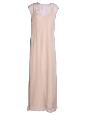ALYSI Chocolate Maxi Dress In Silk Georgette - Pink