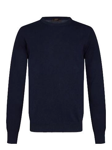 MOORER Crewneck Silk And Cashmere Sweater - Navy