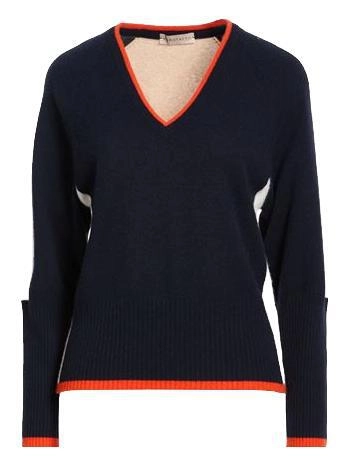 PUROTATTO Midnight Cashmere V-neck Sweater - Blue