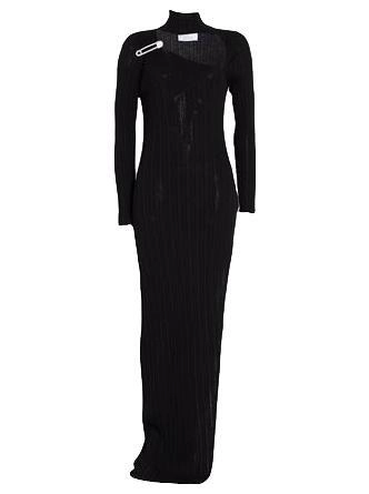 Giuseppe Di Morabito Maxi Dress In Merino Wool, Acrylic, And Polyamide - Black