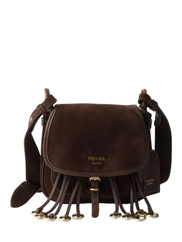 Prada Suede Mini Shoulder Bag - Brown