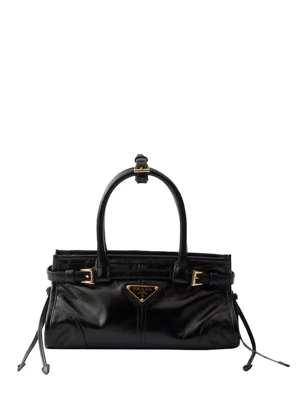 Prada Bonnie Mini Leather Handbag - Black