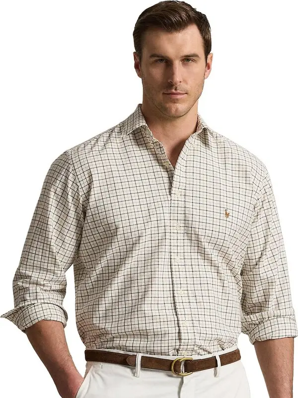 Ralph Lauren Tattersall Oxford Shirt - White Brown Multi