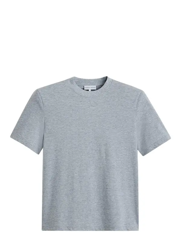 Scanlan Theodore Mercerised Cotton Shoulder Pad Tee - Grey.marle