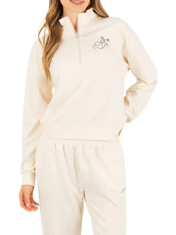 Hurley Island Life Quarter Zip Pullover - Cream