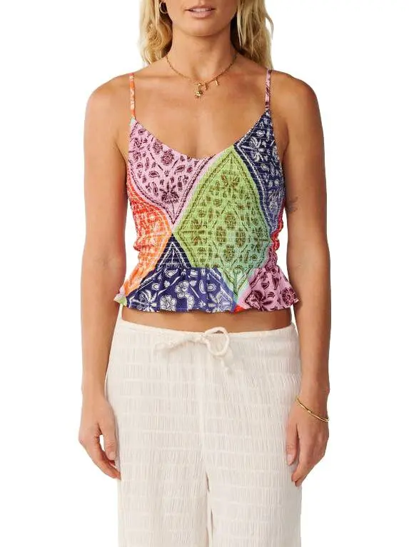 Rip Curl Bossa Nova Smocked Crop Camisole - Multicolor