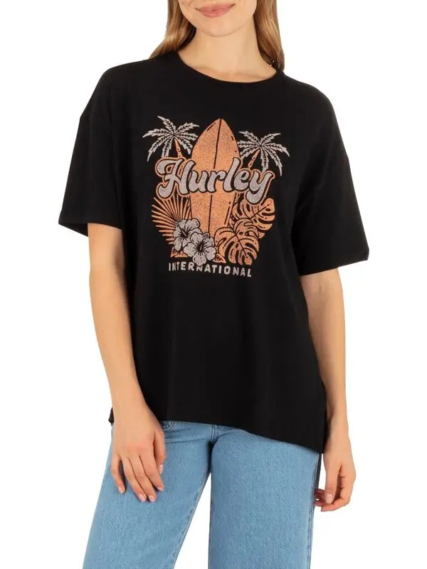 Hurley Arise Graphic Boyfriend T-shirt - Black