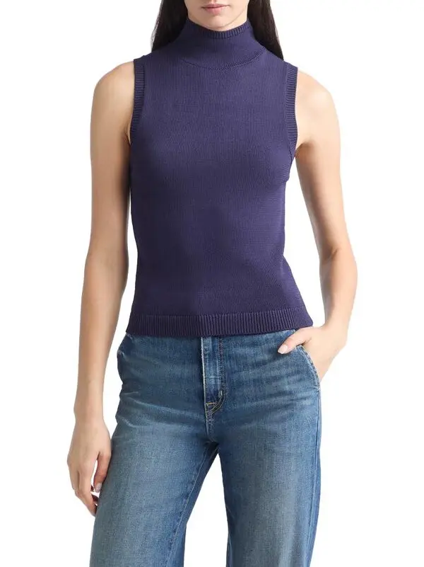 Staud Montclair Turtleneck Sweater Vest - Midnight
