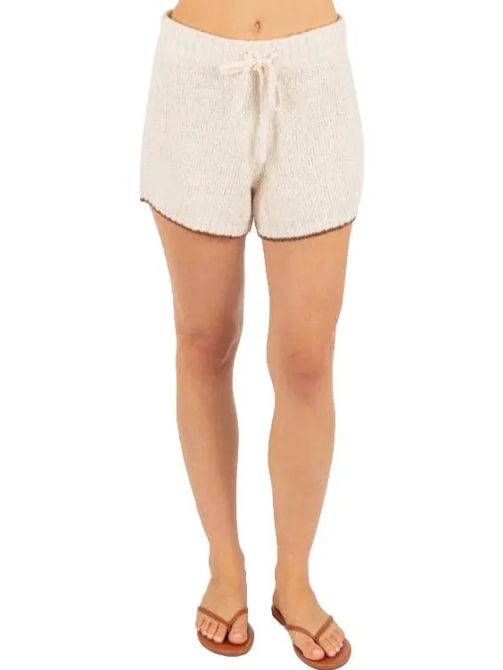 Hurley Knit Sweater Shorts With Drawstring Waist - Cream