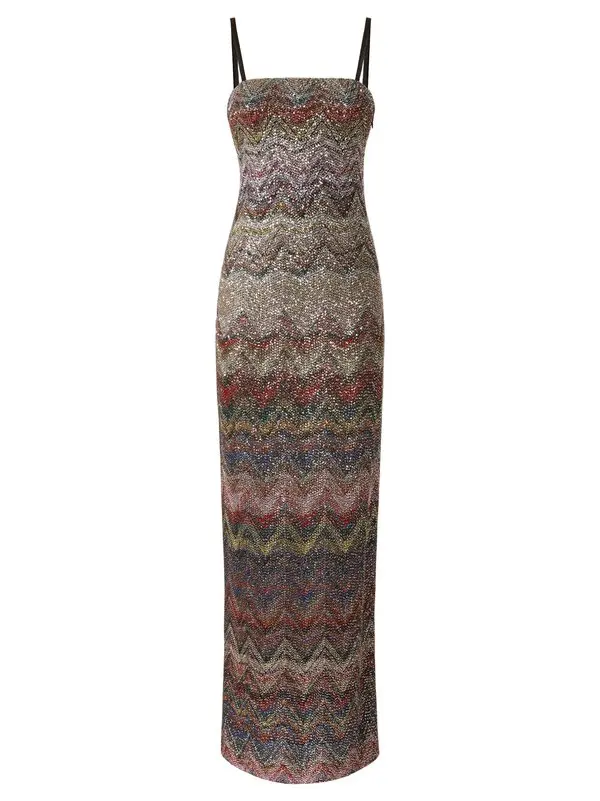 Missoni Zigzag Pattern Strapless Bustier Long Dress - Multicoloured