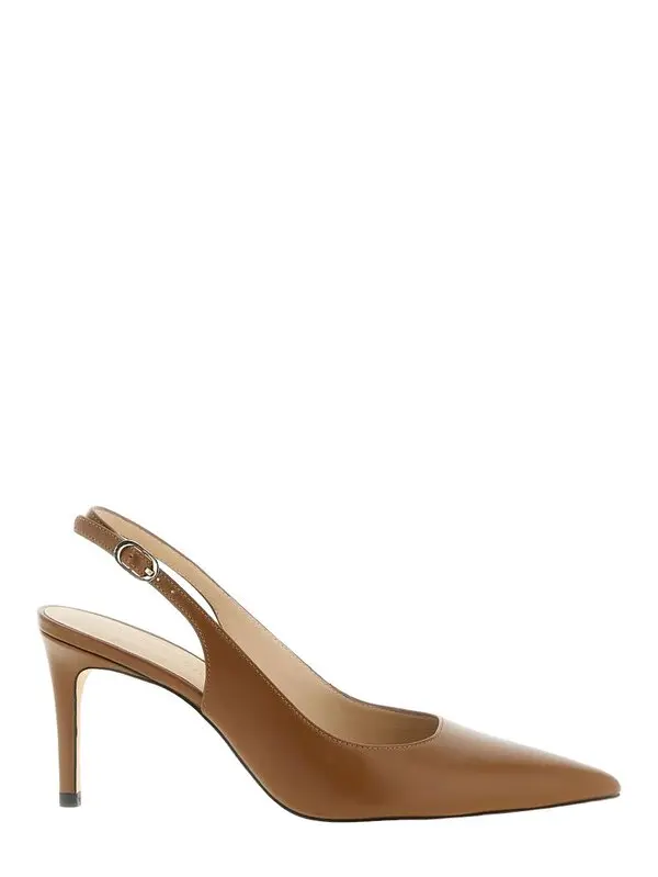 STUART WEITZMAN Calf Leather Slingback Court Shoes - Beige