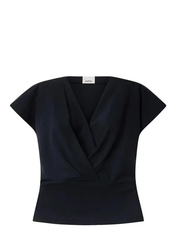Isabel Marant Étoile Draped T-shirt In Cotton Jersey - Black