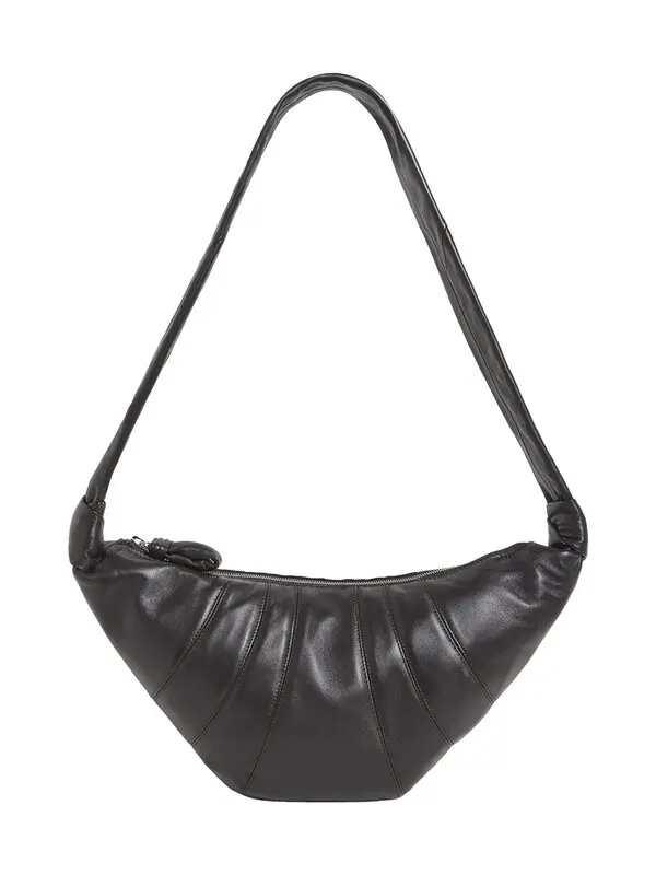LEMAIRE Medium Grained Leather Croissant Shoulder Bag - Brown