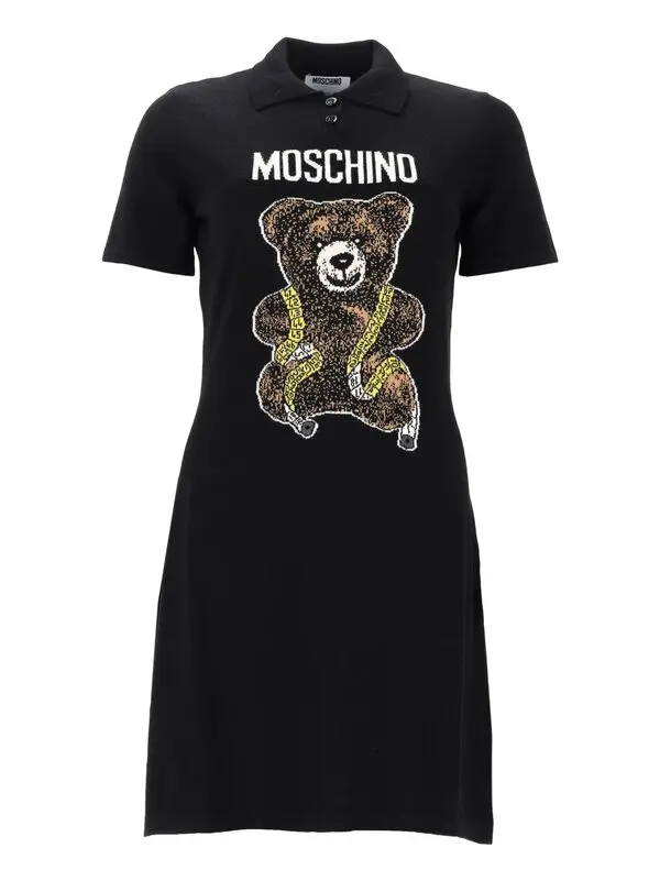 Moschino Teddy Bear Mini Dress - Black