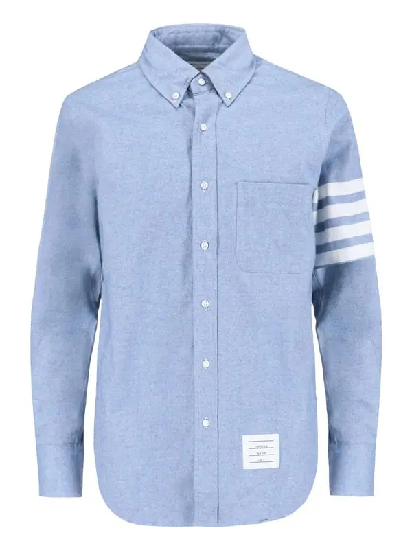 Thom Browne 100% Cotton Button-front Shirt - Grey