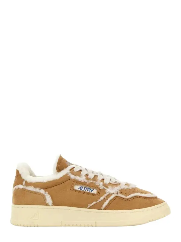 AUTRY Suede Shearling Sneakers - Beige
