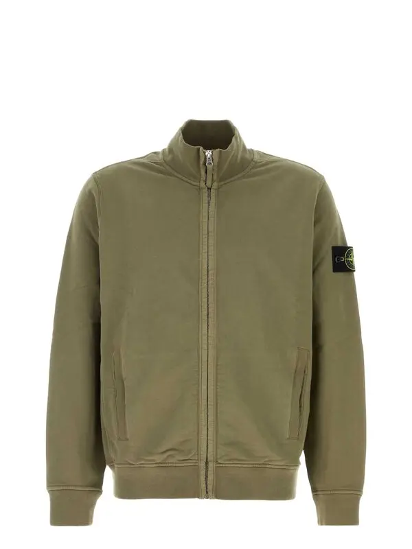 Stone Island Cotton Crewneck Sweatshirt With Logo Detail - Green
