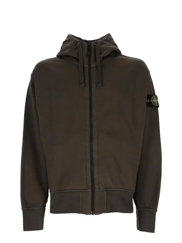 Stone Island Cotton Crewneck Sweatshirt With Logo Detail - Grey