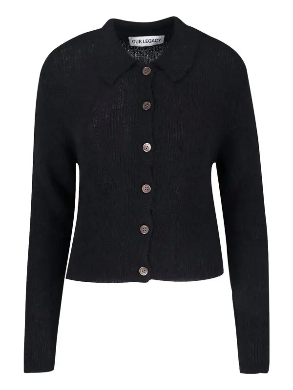 Our Legacy Fuzzy Alpaca Blend Button-detail Cardigan - Black