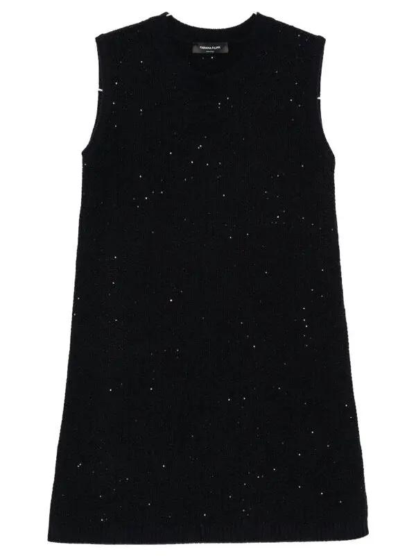 Fabiana Filippi Sleeveless Mini Dress With Sequins - Blue