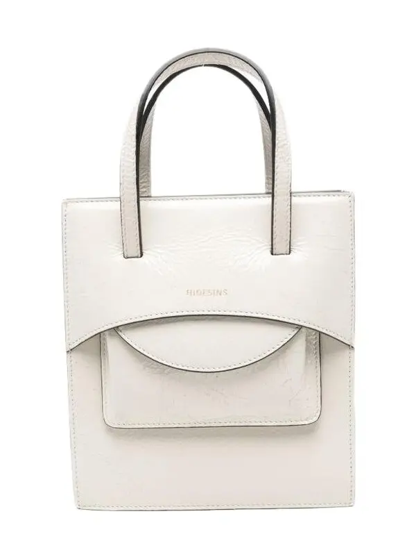 HIDESINS Pocket Leather Handbag - White