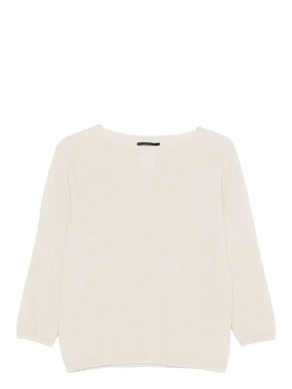 Fabiana Filippi Wool Blend Crewneck Sweater - Beige