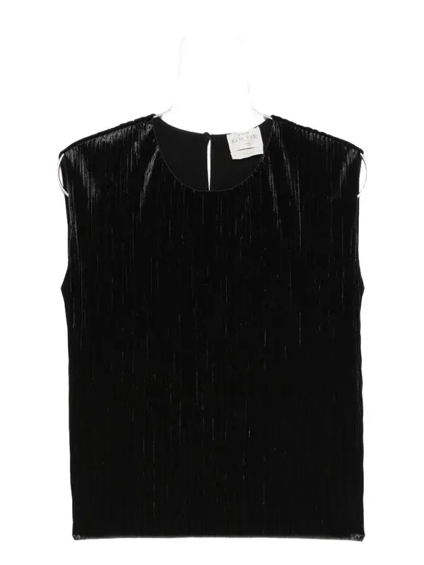 FORTE_FORTE Pleated Sleeveless Top - Black