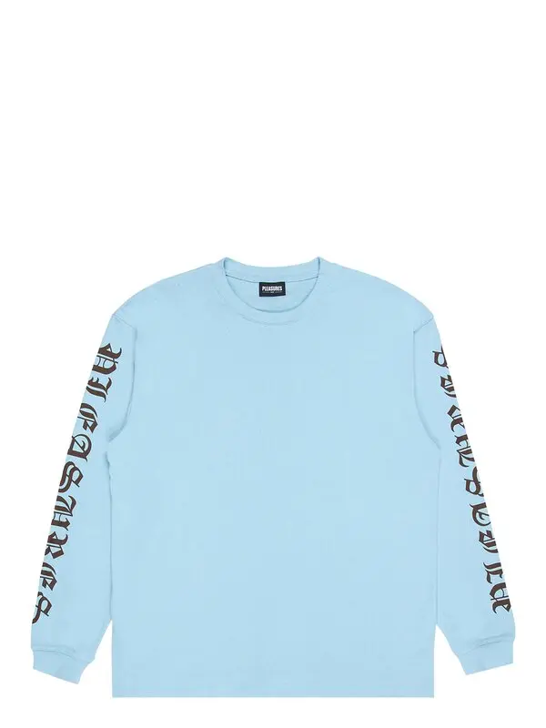 PLEASURES Old E Heavyweight Long-sleeve - Blue