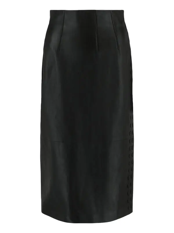 Alexander McQueen Leather Pencil Skirt - Black