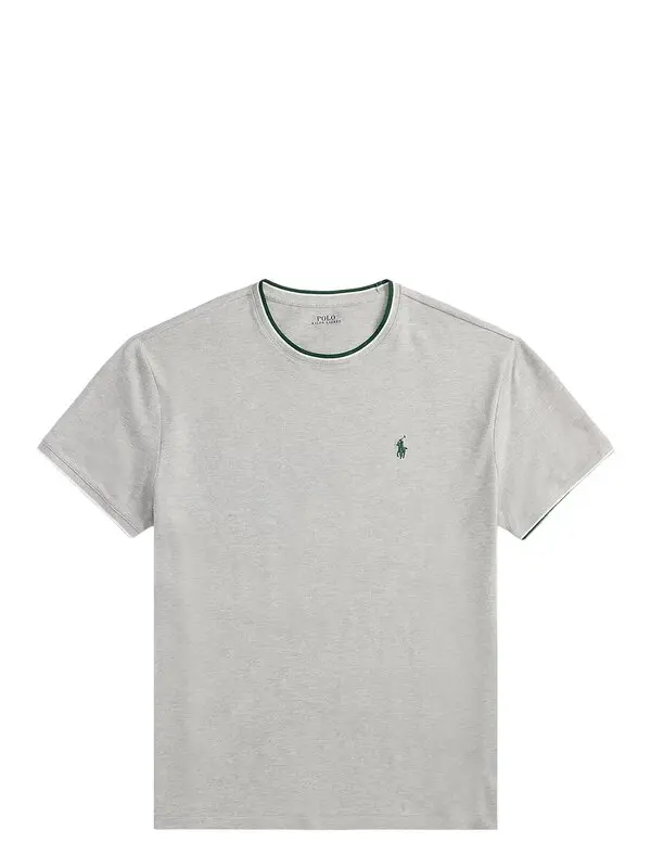 Polo Ralph Lauren Stretch Mesh Crewneck T-shirt With Tipping Collar - Grey