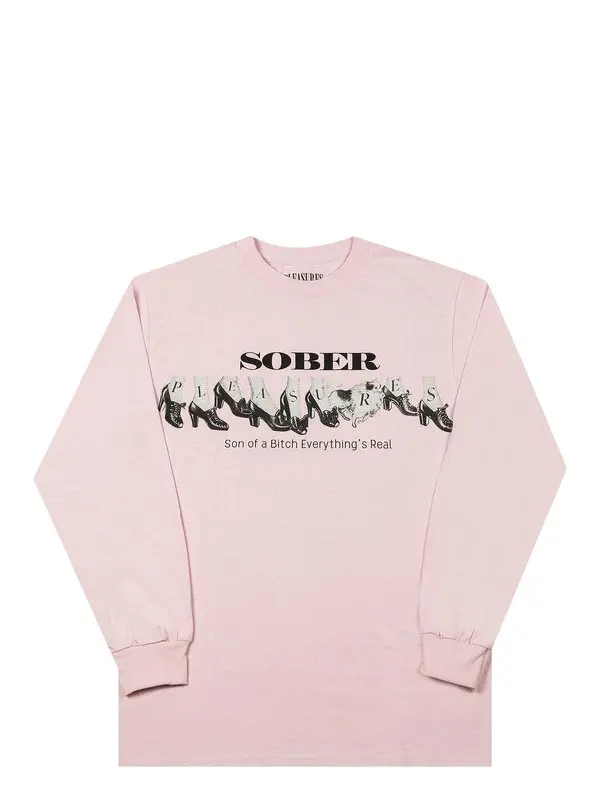 PLEASURES Sober Long Sleeve T-shirt - Pink