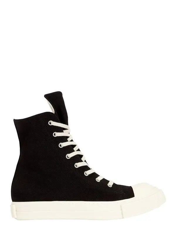 Rick Owens High Top Lace Up Sneakers - Black