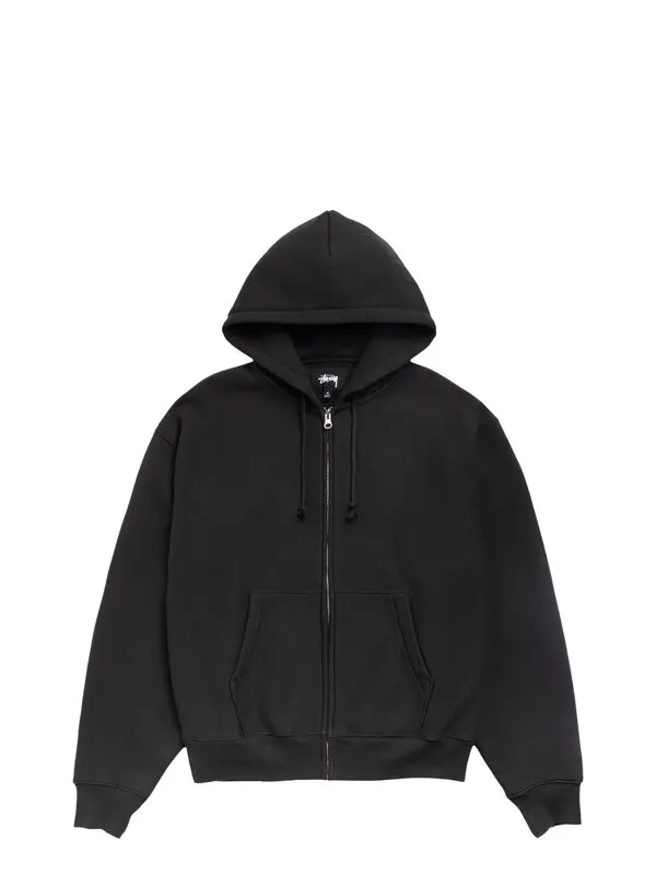 StÜssy Cursive Applique Zip Hood - Black