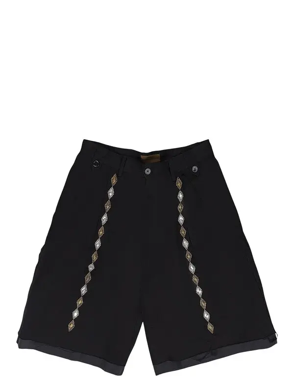 BIRTH OF ROYAL CHILD Gemstone Bermuda Shorts - Black