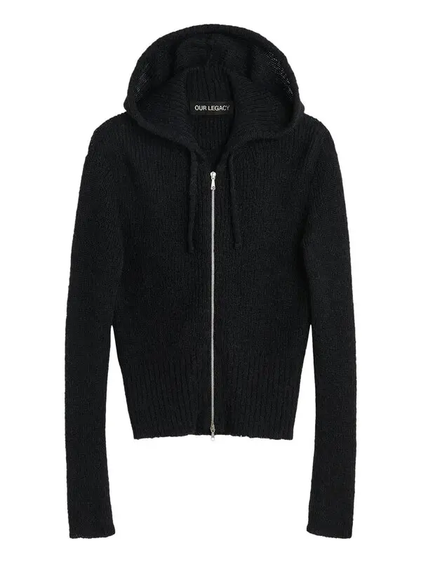 Our Legacy Compact Zipper Hooded Knit - Black
