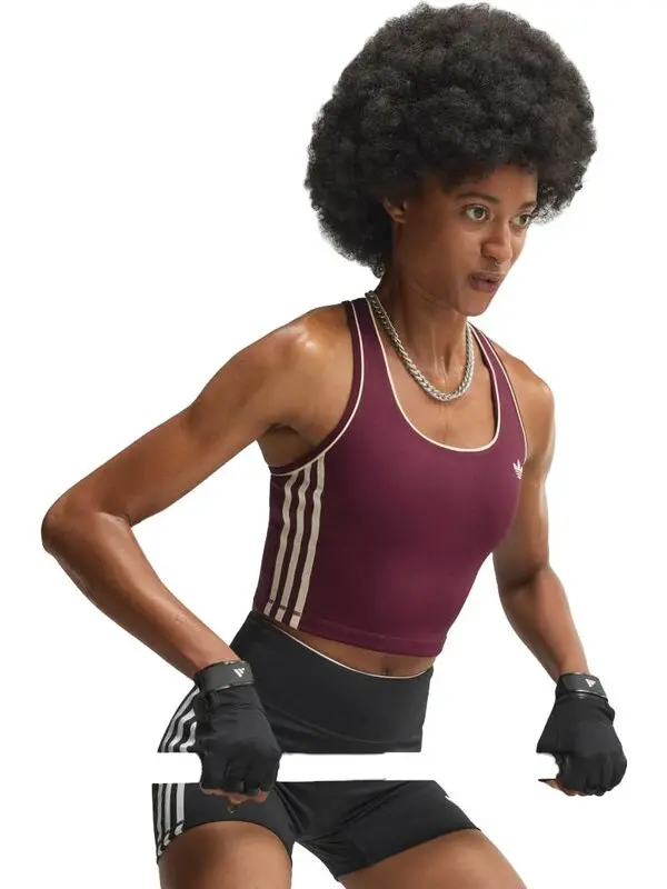 Adidas Originals Sport Cropped Tank Top - Maroon