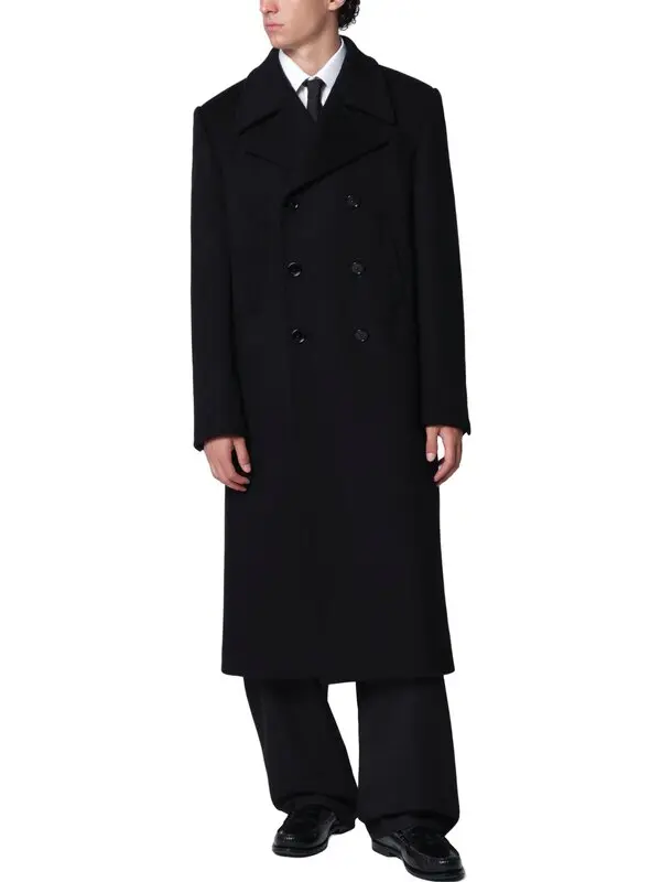 Balenciaga Long Double-face Tailored Coat - Black