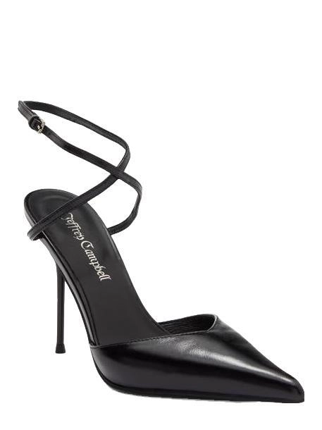 Jeffrey Campbell Bordeaux Ankle Strap Pointed Toe Pump - Black
