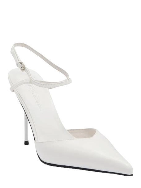 Jeffrey Campbell Bordeaux Ankle Strap Pointed Toe Pump - White