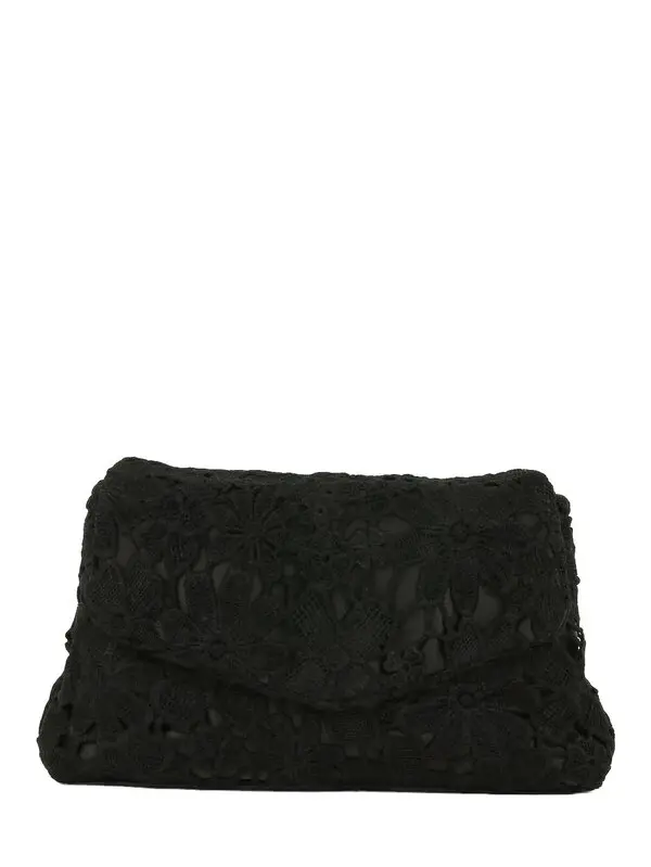 Badgley Mischka Darcy Crochet Lace Crossbody Bag - Black