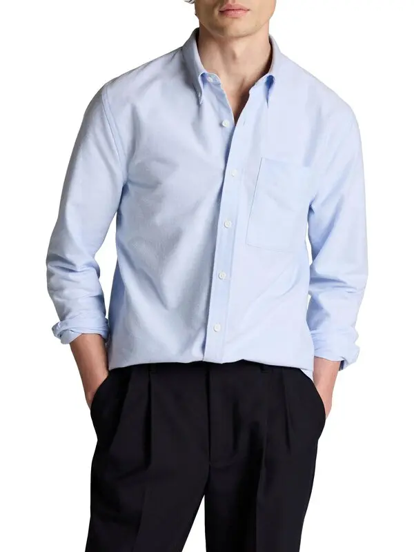 Vince Cotton Oxford Button-down Shirt - Co Blue