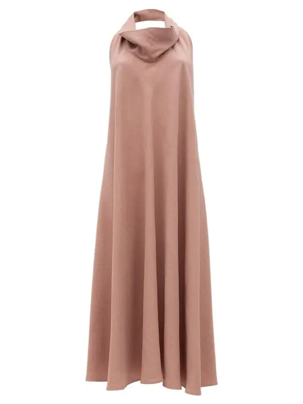 BIANCA POPP High Neck Halterneck Maxi Dress In Rayon Blend - Pink