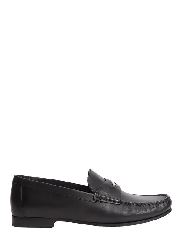 Tommy Hilfiger Classic Leather Penny Loafers - Black